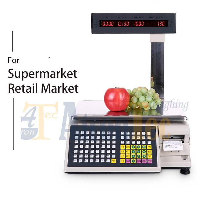 30kg Capacity LED Display Barcode Printing Scale for Supermarket and ...
